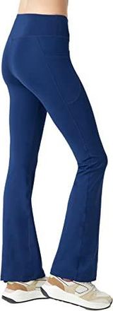 LOS OJOS Pantalon de Yoga Bootcut pour Femme - Taille Haute dentraînement Bootleg Yoga Leggings avec contrôle du Ventre, Bleu Marine (True Navy), XS