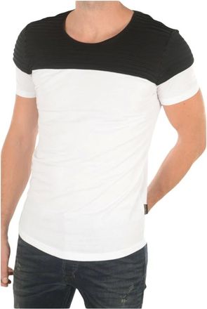 Goldenim Paris Homme, Tops, Blanc, Taille: XL Bicolour Cotton Tee 1453