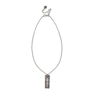 Versace Homme, Accessoires, Gris, Taille: ONE Size Collier avec pendentif logo