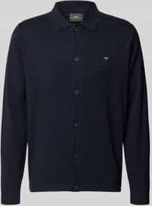 Fynch-Hatton Strickjacke mit Polokragen und Label-Stitching