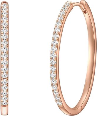 Glanzst&uuml;cke M&uuml;nchen Ohrringe - Sterling Silber Creolen Zirkonia - Gr. unisize - in Quarz - f&uuml;r Damen