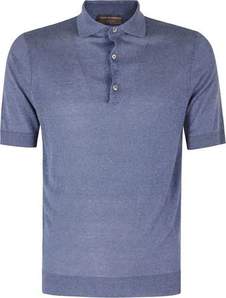 FILIPPO DE LAURENTIIS Homme, Pulls, Bleu, Taille: 3XL Polo Seta Lino