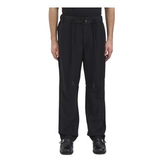 Andrea Ya'aqov Homme, Pantalons, Noir, Taille: M Pantalon Cropped en Viscose et Lin