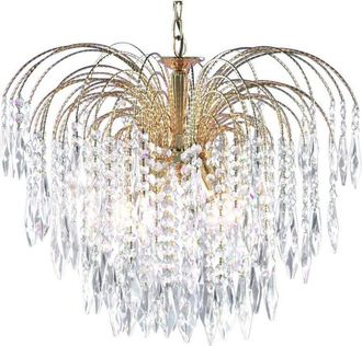Searchlight Searchlight - Waterfall - Lustre &agrave; 5 ampoules or avec cristaux, E14