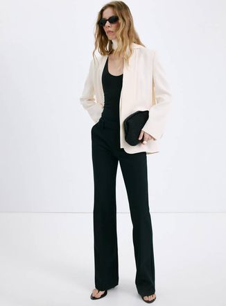 Mango Blazer costume sans revers &eacute;cru - Femme - XS - MANGO