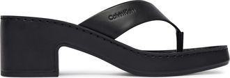 Calvin Klein Zehentrenner Calvin Klein Block Heel Sndl Thong Lth HW0HW02913 Schwarz