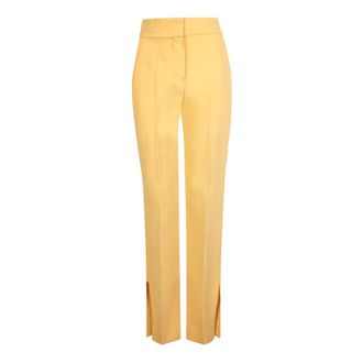 Jacquemus Femme, Pantalons, Jaune, Taille: 36 FR Pantalon jaune taille haute avec fentes