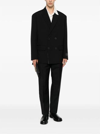 Jil Sander Virgin Wool and Mohair Blend Trousers - Black