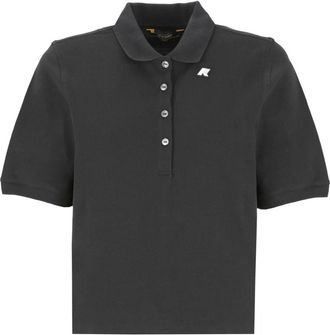 K-Way Femme, Tops, Noir, Taille: 40 FR Polo Noir en Coton Femme Logo