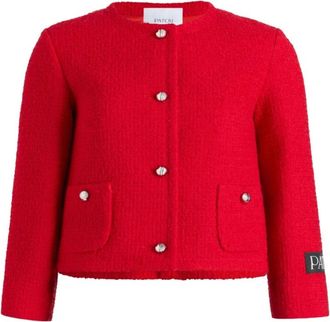 Patou Femme, Vestes, Rouge, Taille: 38 FR Veste en tweed &agrave; col rond