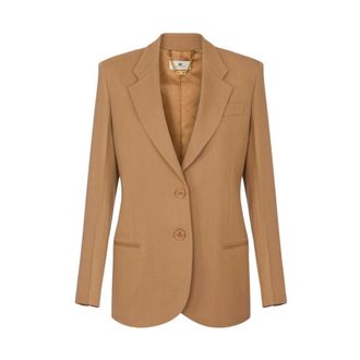 Elisabetta Franchi Giacca in gabardina fluida - - Jackets - Damen - Beige - M