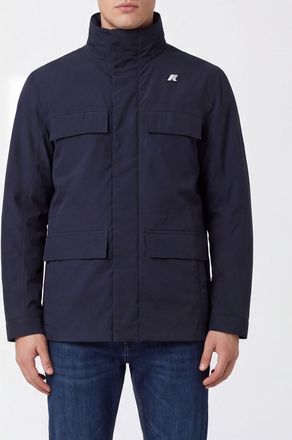 K-Way Kurzer winddichter Parka aus Baumwolle und Polyester mit Pattentaschen