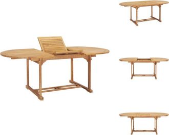 vidaXL Garten-Ausziehtisch 150-200x100x75 cm Massivholz Teak - Gartentisch - Ausziehtisch - Teakholzm&ouml;bel - Gartenm&ouml;bel - Terrassenm&ouml;bel