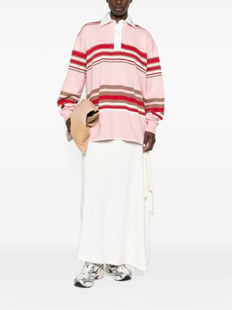 Amiri Striped Cotton Polo Shirt - Pink