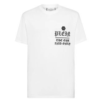 Philipp Plein Homme, Tops, Blanc, Taille: 3XL T-shirt Col Rond