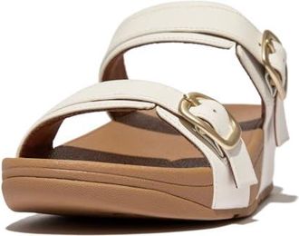 FitFlop Womens Lulu Adjustable Leather Slides Sandal, blanc, 39 EU