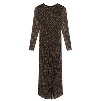 Ted Baker Midikleid Aus Gerafftem Mesh Mit Schwarzem Schlitz