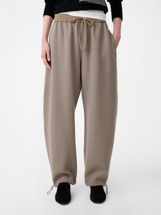 STUDIO NICHOLSON Pantalon baggy en laine Prince de Galles avec cordon de serrage