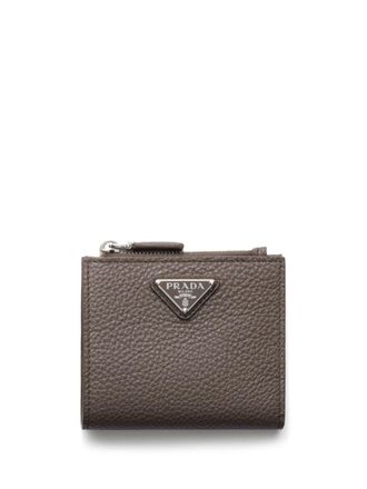 Prada portefeuille en cuir - Gris