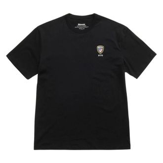 Blauer Maxi Logo Schwarzes Baumwoll-Jersey T-Shirt - - Tops - Herren - Schwarzk - L