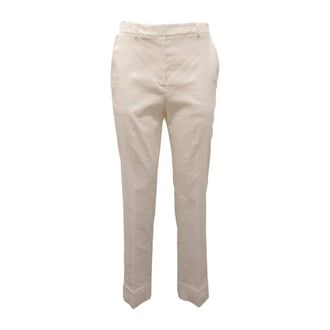 Pinko Wei&szlig;e Plaza Hose aus Leinenmischung - - Trousers - Damen - Wei&szlig; - S