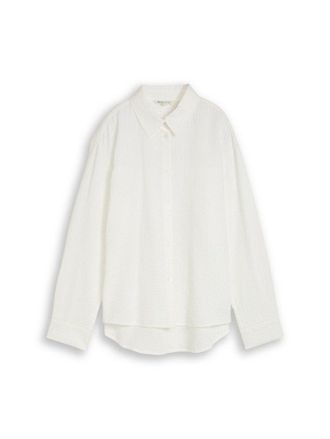 Tom Tailor Langarmbluse Blusen & Shirts Loose Fit Seersucker Hemdbluse