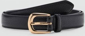 Mango Ceinture cuir synth&eacute;tique avec boucle m&eacute;tallique noir - Femme - XL - MANGO