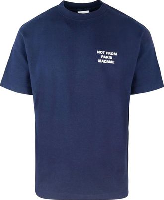 Dr&ocirc;le de Monsieur Homme, Tops, Bleu, Taille: M Slogan T-shirt