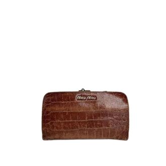 Miu Miu Portefeuille Vintage Pre-owned - Femme - Pre-owned - Brun - Taille: ONE Size