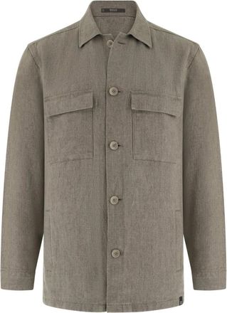 Boggi Milano Homme, Vestes, Vert, Taille: L Link Shirt Jacket