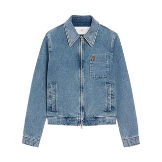 Ami De Coeur Zipped Jacket - - Jackets - Herren - Blau - XS