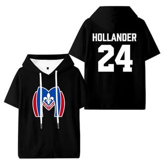 Generic HeatRivalry Merch Shane Hollander T-shirt &agrave; capuche pour femmes et hommes T-shirt &agrave; manches courtes d&eacute;contract&eacute; Streetwear Tops, Noir, XXS