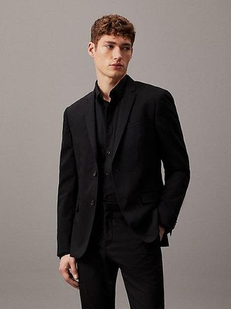Calvin Klein Einreihiger Schmaler Blazer Aus Stretch-wolle - Perfect Black - Herren - 54