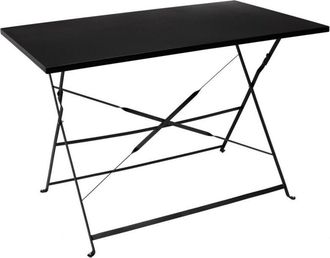 The Home Deco Factory The Home Deco Factory - Table de jardin pliante 110x70x71 cm en m&eacute;tal noir