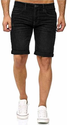 Indicode Kaden Denim Shorts, Farbe: Ultra Black, Gröse: S
