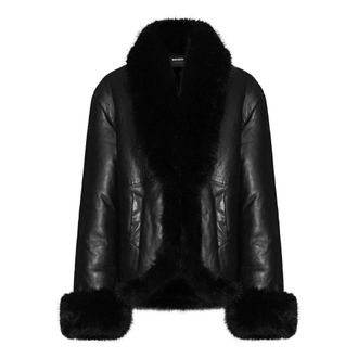 Rotate Rotate Birger Christensen, Femme, Vestes, Noir, Taille: 34 FR Veste en cuir