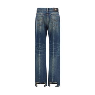 Versace Womens Blue Cotton Straight-Leg Jeans Clothing