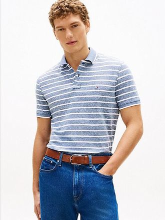 Tommy Hilfiger Polo coupe standard en piqu&eacute; avec lin