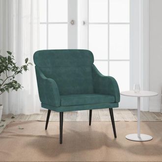 vidaXL Fauteuil Vert fonc&eacute; 63x76x80 cm Velours