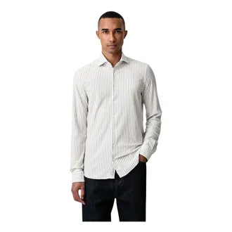 Michael Kors Slim-Fit Gestreiftes Hemd - - Shirts - Herren - Grau - 3XL