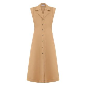 Veronica Beard Orla Midi Hemdblusenkleid - - Dresses - Damen - Beige - M