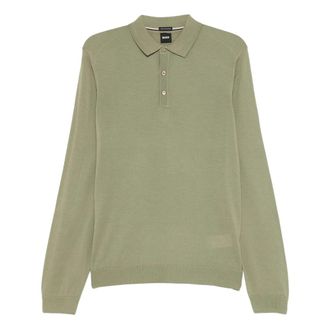 HUGO BOSS Lancione Strick-Polo - - Tops - Herren - Gr&uuml;n - S