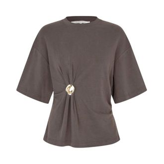 Second Female Enora Brooch Tee - - Tops - Damen - Braun - S