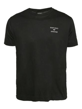 Emporio Armani t-shirt à logo brodé - Noir