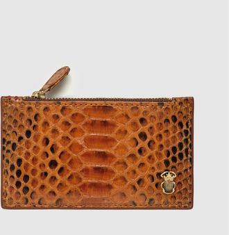 CLARIS VIROT Porte-cartes Héléna Python Moka