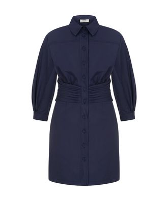 Ipekyol Womens Waist Detail mini Dress, Navy, 34