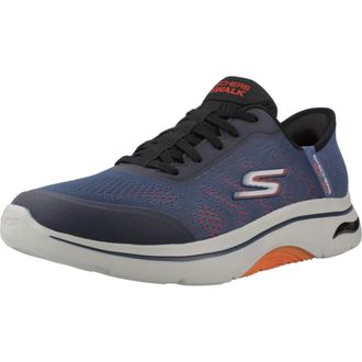 Skechers Herren Go Walk Arch Fit 2.0 Simplicity 2.5 Sneaker, Navy and Orange Textile/Synthetic, 45.5 EU