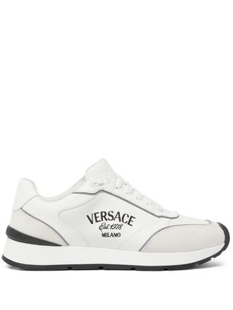 Versace baskets Chimo &agrave; lacets - Blanc
