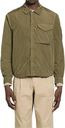 C.P. Company C.p. Company, Homme, Vestes, Vert, Taille: L Chrome-R Zipped Lens Overshirt