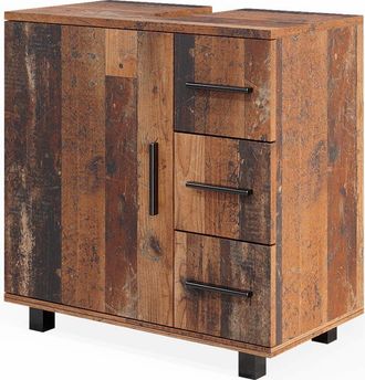 Vicco Waschbeckenunterschrank Eiche rustikal Ilias 60x61x33 cm - Unterschrank für das Badezimmer, Zusätzlicher Stauraum direkt unter dem Waschbecken